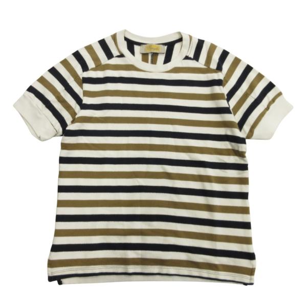 【商品名】Coroglio by Entre Amis コロリオバイアントレアミ ボーダー Tシャツ カットソー S 白 ホワイト ベージュ ネイビー【ブランド】ENTRE AMIS アントレアミ【対象】メンズ【ランク】SA ※若干の使用感...