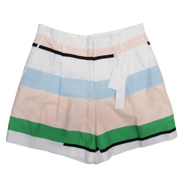 【商品名】AKIRANAKA アキラナカ ランダムボーダー タックショーツ ハーフパンツ ショートパンツ 38 ホワイト マルチカラー【ブランド】AKIRA NAKA アキラナカ【対象】レディース【ランク】NS ※新品同様の商品・未使用品【...