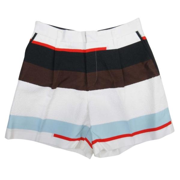 【商品名】AKIRANAKA アキラナカ ランダムボーダー タックショーツ ハーフパンツ ショートパンツ 36 ホワイト マルチカラー【ブランド】AKIRA NAKA アキラナカ【対象】レディース【ランク】SA ※若干の使用感はあるが、全体...