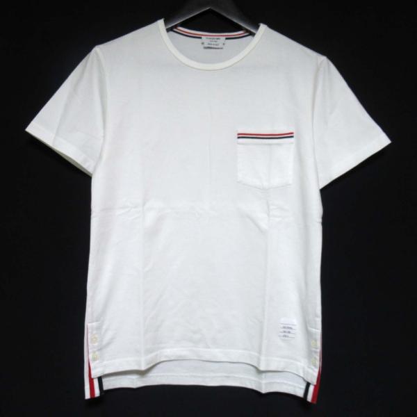 【商品名】THOM BROWNE トムブラウン ジャージー ポケット 半袖 Tシャツ MJS010A サイズ0 ホワイト【ブランド】THOM BROWNE トムブラウン【対象】メンズ【ランク】A ※使用感はあるが、傷や汚れの少ない商品【カラ...