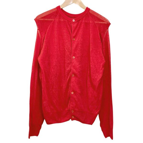 【商品名】25SS JANE SMITH ジェーンスミス 1GC COTTON POLYESTER LINEN FRON AND BACK P/O カーディガン 25SKN-807L サイズ38 レッド【ブランド】JANE SMITH ジェ...