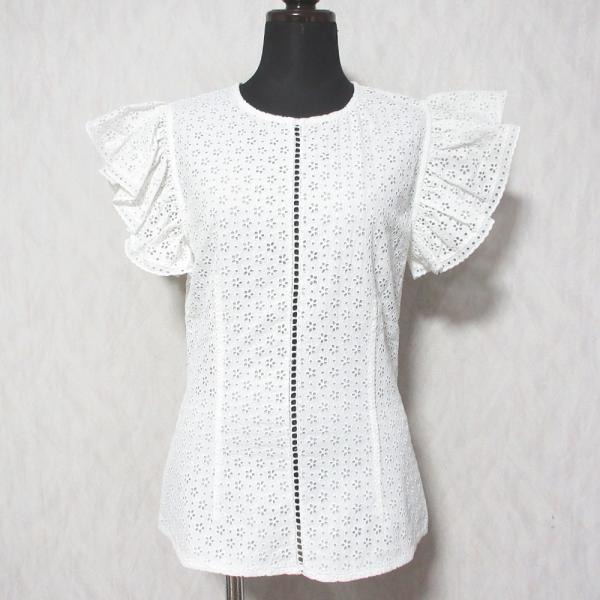 【商品名】23SS Philosophy Di Lorenzo Serafini フィロソフィ ディ ロレンツォセラフィニ レースフリル ブラウス サイズ40 ホワイト【ブランド】PHILOSOPHY DI LORENZO SERAFINI...