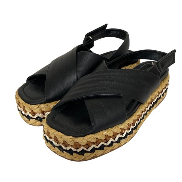 【商品名】PALOMA BARCELO パロマバルセロ FRANCIA ジュート プラットフォーム スリングバックサンダル サイズ35 22.5cm相当 ブラック系【ブランド】PALOMA BARCELO パロマバルセロ【対象】レディース【...