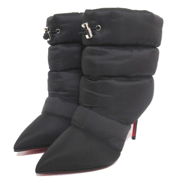 【商品名】Christian Louboutin クリスチャンルブタン ASTRO POINTUE 85 TISSU DOUDOUNE パテッド ショートブーツ 35.5 約22.5cm ブラック【ブランド】Christian Loubou...