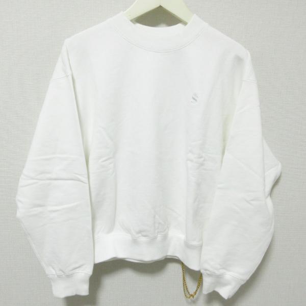 【商品名】良品 21AW KOWGA コウガ BENJAMIN CREW SWEAT チェーン付き クルーネック プルオーバー スウェットシャツ トレーナー S ホワイト【ブランド】KOWGA コウガ【対象】レディース【ランク】A ※使用感...