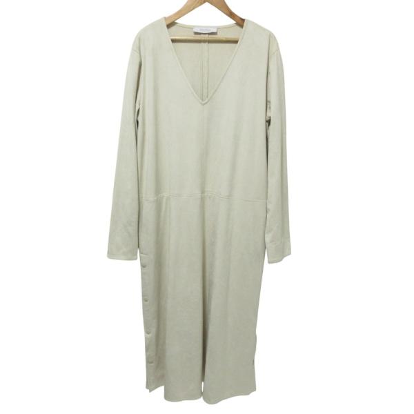 【商品名】クリーニング済 22AW Max Mara LEISURE マックスマーラレジャー 長袖 Vネック ロングワンピース XL ライトベージュ【ブランド】MAX MARA マックスマーラ【対象】レディース【ランク】SA ※若干の使用感...