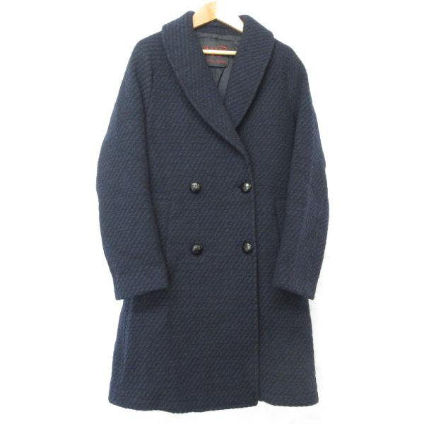 【商品名】MASSIMO PIOMBO マッシモピオンボ ダブルブレスト ウール ロングコート サイズ38 ネイビー ブラック 【ブランド】MASSIMO PIOMBO マッシモピオンボ【対象】レディース【ランク】SA ※若干の使用感はある...