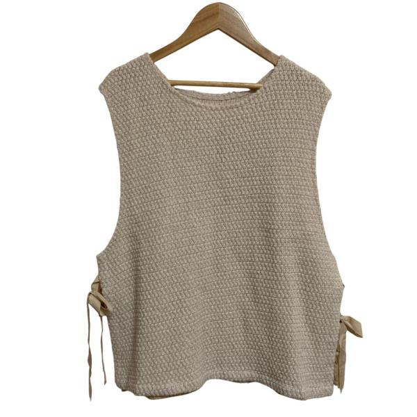【商品名】Gauze ガーゼ POPCORN RASCHEL STRING VEST サイドリボン プルオーバー ニット ベスト アイボリー【ブランド】Gauze ガーゼ【対象】レディース【ランク】SA ※若干の使用感はあるが、全体的に状態...