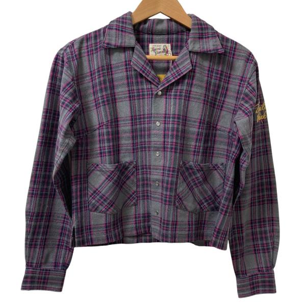 【商品名】HYSTERIC GLAMOUR ヒステリックグラマー SPEAK NO EVIL刺繍 オープンカラーシャツ サイズS グレー【ブランド】HYSTERIC GLAMOUR ヒステリックグラマー【対象】レディース【ランク】NS ※新...