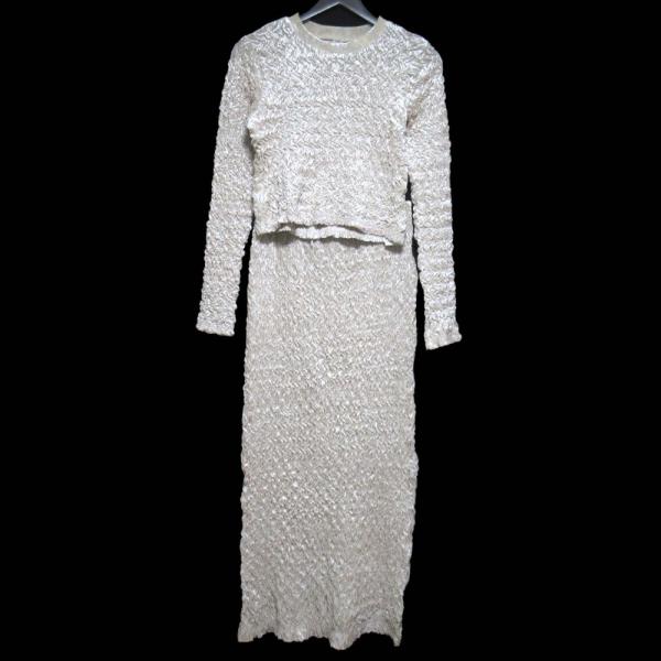 【商品名】24AW MAISON SPECIAL メゾンスペシャル Shirring Velor Back Zip Tシャツ+ロングスカート セットアップ ベージュ【ブランド】MAISON SPECIAL メゾンスペシャル【対象】レディース...