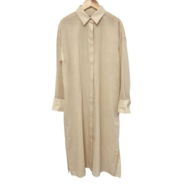 【商品名】22AW theory luxe セオリーリュクス PRESTON NIGEL 比翼シャツワンピース サイズ38 ベージュ【ブランド】theory luxe セオリーリュクス【対象】レディース【ランク】A ※使用感はあるが、傷や汚...