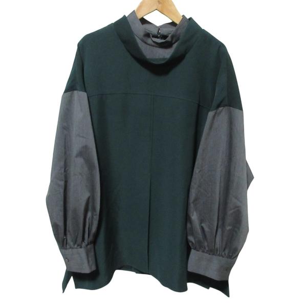 【商品名】25SS ENFOLD エンフォルド OFF‐NECK LAYERED PULLOVER ブラウス 300IS230-0331 サイズ38 グリーン グレー【ブランド】ENFOLD エンフォルド【対象】レディース【ランク】SA ※...