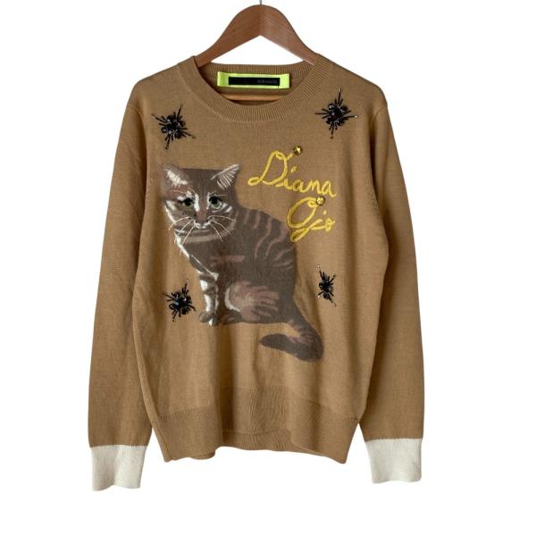 【商品名】Adonisis アドニシス ビジュー 猫 ニットセーター 38 キャメル【ブランド】Adonisis アドニシス【対象】レディース【ランク】A ※使用感はあるが、傷や汚れの少ない商品【カラー】キャメル【表記サイズ】38【実寸サイ...