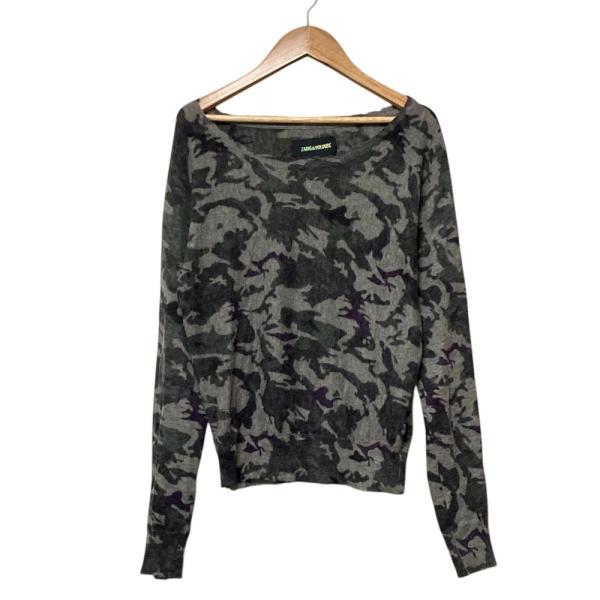 【商品名】ZADIG&amp;VOLTAIRE ザディグ エ ヴォルテール カシミヤ100％ カモフラ ニットセーター S グレー【ブランド】ZADIG&amp;VOLTAIRE ザディグエヴォルテール【対象】レディース【ランク】SA ※若...