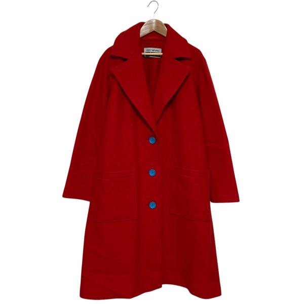 【商品名】ISSEY MIYAKE FETE イッセイミヤケ ウール ロングオーバーコート IF44FA511 サイズ2 レッド【ブランド】ISSEY MIYAKE イッセイミヤケ【対象】レディース【ランク】SA ※若干の使用感はあるが、全...