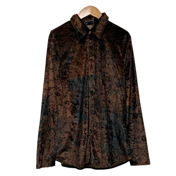 【商品名】MAX＆Co. active マックス&amp;コー アクティブ ロングスリーブ ベロア ブラウス シャツ L ブラウン【ブランド】MAX&amp;CO マックスアンドコー【対象】レディース【ランク】SA ※若干の使用感はあるが、...