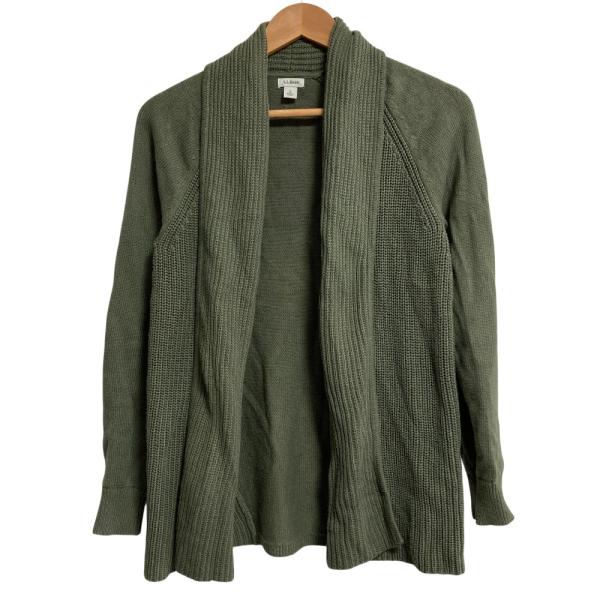 【商品名】LLBEAN エルエルビーン コットンニット ショールカラー カーディガン サイズS カーキ【ブランド】L.L.Bean エルエルビーン【対象】レディース【ランク】SA ※若干の使用感はあるが、全体的に状態の良い商品【カラー】カー...