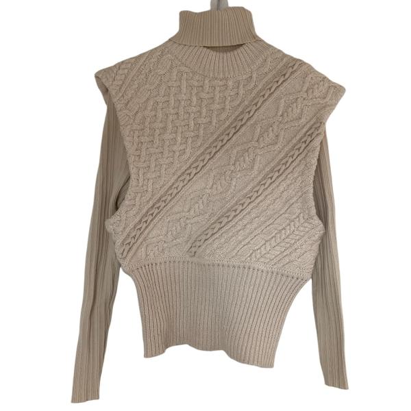 【商品名】AMERI アメリ LAYERED SLANT CABLE KNIT SET トップス 01120131011 サイズF ベージュ【ブランド】AMERI アメリ【対象】レディース【ランク】SA ※若干の使用感はあるが、全体的に状態...