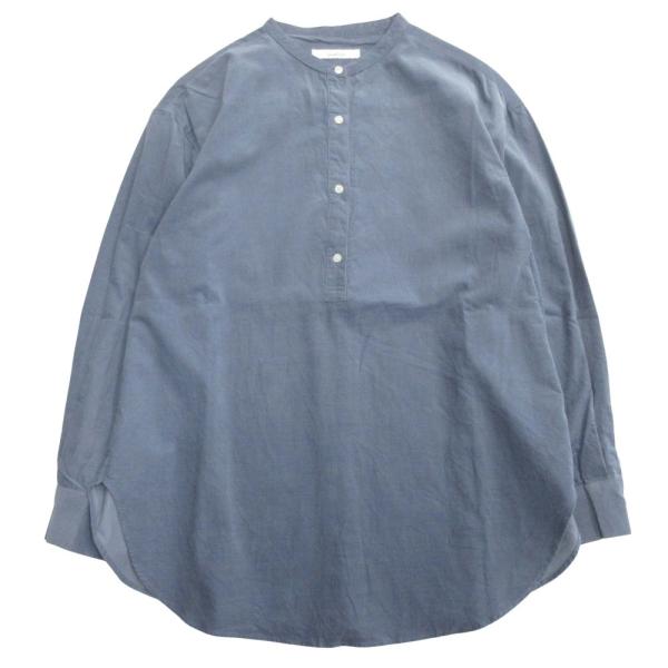 【商品名】amherst アムハースト コーデュロイ バンドカラー シャツ ハーフボタン ビッグシルエット サイズM ブルー【ブランド】amherst アムハースト【対象】レディース【ランク】A ※使用感はあるが、傷や汚れの少ない商品【カラ...