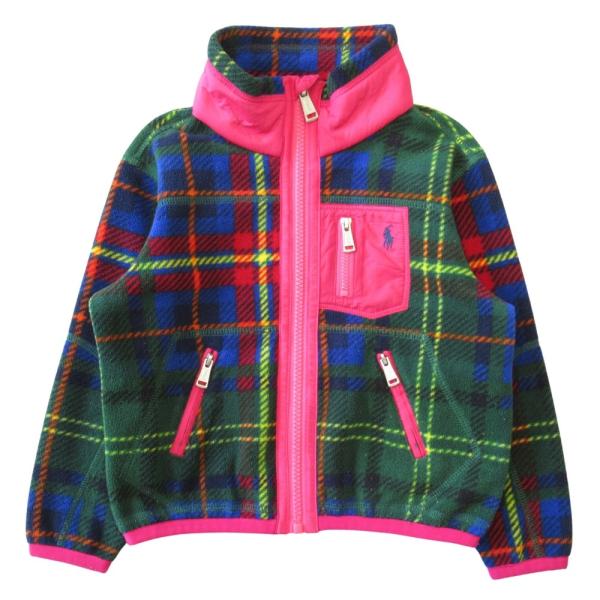 【商品名】POLO RALPH LAUREN ポロ ラルフローレン チェック 切替 フリース ジャケット ブルゾン ロゴ サイズ3/3T マルチ【ブランド】POLO RALPH LAUREN ポロ・ラルフローレン【対象】キッズ【ランク】B ...