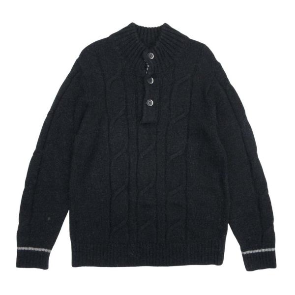 【商品名】JOSEPH ABBOUD ジョセフアブード アルパカブレンド ケーブル編 ヘンリーネック ニット プルオーバー セーター L 黒 ブラック【ブランド】JOSEPH ABBOUD ジョセフ アブード【対象】メンズ【ランク】A ※使...