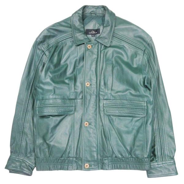 【商品名】vintage nonchalant ans ノンシャラン シープスキン レザー オーバーサイズ バイカージャケット ブルゾン 羊革 L 緑【ブランド】nonchalant ans ノンシャラン【対象】メンズ【ランク】A ※使用感...