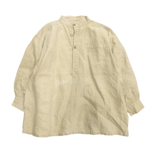 【商品名】30's フランス軍 ホスピタル ボージョン ブージュロン シャツ スモック プルオーバー リネン ミリタリー ヴィンテージ ベージュ【ブランド】MILITARY ミリタリー【対象】メンズ【ランク】A ※使用感はあるが、傷や汚れの...