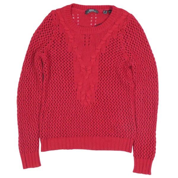 【商品名】MEXX METROPOLITAN メックス メトロポリタン ニット セーター 長袖 トップス プルオーバー クルーネック リブ S 赤 レッド【ブランド】MEXX メックス【対象】レディース【ランク】SA ※若干の使用感はあるが...