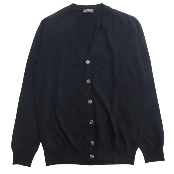 【商品名】Alessandro Luppi アレッサンドロルッピ カーディガン ニット セーターメリノウール ハイゲージ ネイビー【ブランド】Alessandro Luppi アレッサンドロルッピ【対象】メンズ【ランク】A ※使用感はあるが...