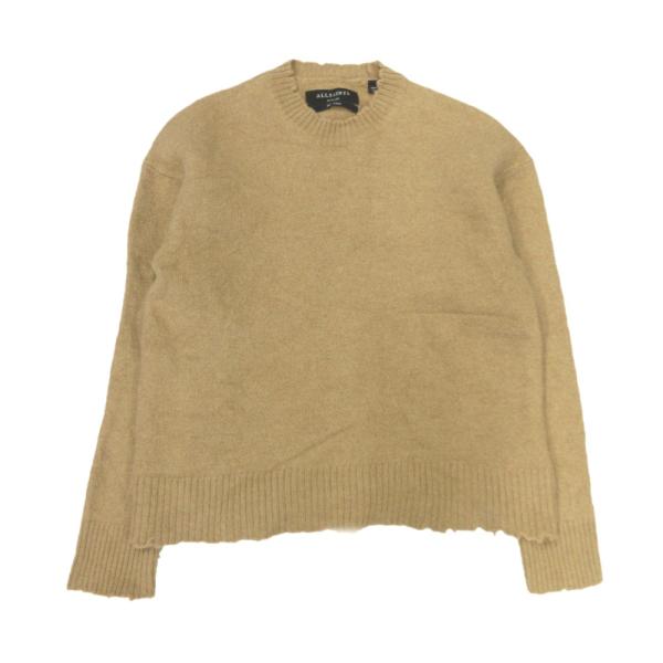 【商品名】ALLSAINTS オールセインツ LUXOR CREW オーガニック ウール クルー ニット セーター ダメージ加工 XS ベージュ【ブランド】All Saints オールセインツ【対象】メンズ【ランク】A ※使用感はあるが、傷...