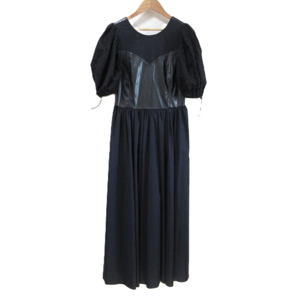 【商品名】Lois CRAYON ロイスクレヨン レースパフスリーブ 異素材ドッキング レースアップ コットンロングドレス ワンピース M ブラック【ブランド】Lois CRAYON ロイスクレヨン【対象】レディース【ランク】A ※使用感は...