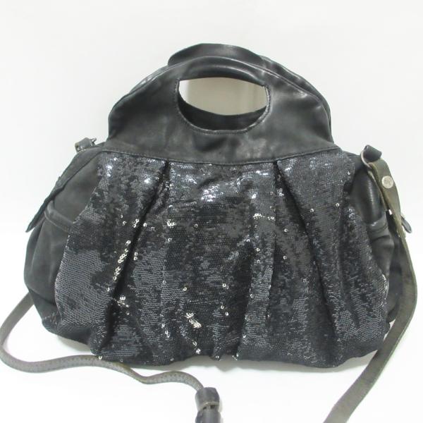 【商品名】delle cose デレコーゼ レザー スパンコール 2WAY ハンドバッグ ショルダーバッグ ブラック【ブランド】delle cose デレコーゼ 【対象】レディース【ランク】A ※使用感はあるが、傷や汚れの少ない商品【カラー...