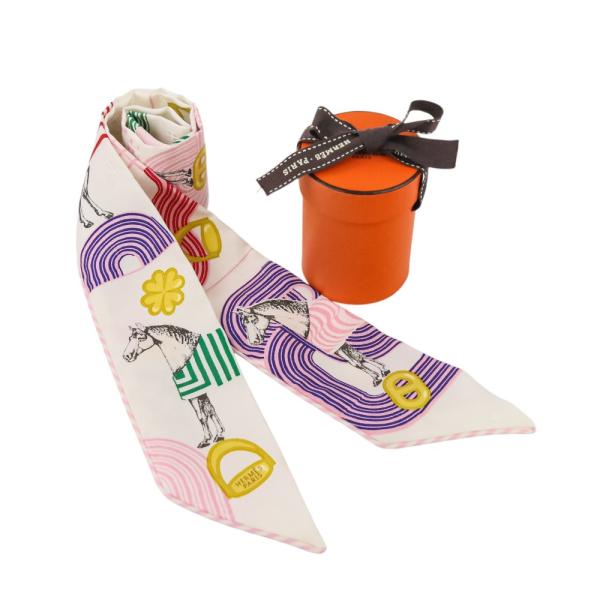 【商品名】HERMES エルメス ツイリー ガルド ローブ ポップ GARDE ROBE POP シルクスカーフ ホワイト マルチカラー【ブランド】HERMES エルメス【対象】レディース【ランク】S ※ほとんど使用がなく、とても状態の良い...