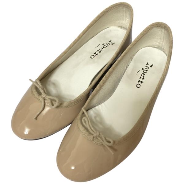 【商品名】repetto レペット CAMILLE BALGOM カミーユ リボン ミドルヒール パテントレザーバレエシューズ パンプス 34 約22cm ベージュ 【ブランド】repetto レペット【対象】レディース【ランク】SA ※若...