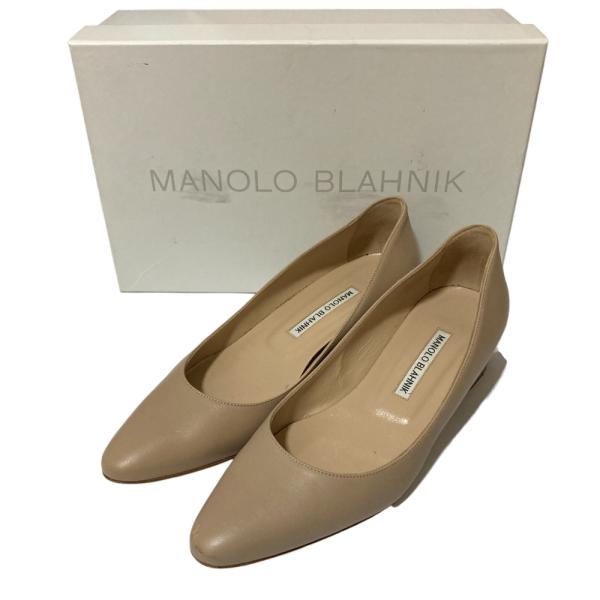 【商品名】MANOLO BLAHNIK マノロブラニク BB30 レザーパンプス I37サイズ 23.5相当 ベージュ【ブランド】MANOLO BLAHNIK マノロブラニク【対象】レディース【ランク】SA ※若干の使用感はあるが、全体的に...