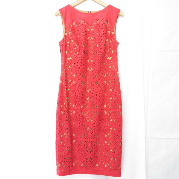 【商品名】TADASHI SHOJI タダシショージ ノースリーブ カットワーク ドレス ワンピース サイズ0 レッド【ブランド】TADASHI SHOJI タダシショージ【対象】レディース【ランク】SA ※若干の使用感はあるが、全体的に状...