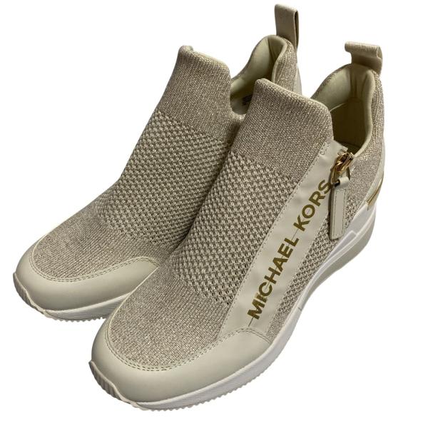 【商品名】MICHAEL MICHAEL KORS マイケルマイケルコース WILLIS ウェッジ スニーカー サイズ7M 24cm相当 ライトベージュ【ブランド】MICHAEL MICHAEL KORS マイケルマイケルコース【対象】レデ...