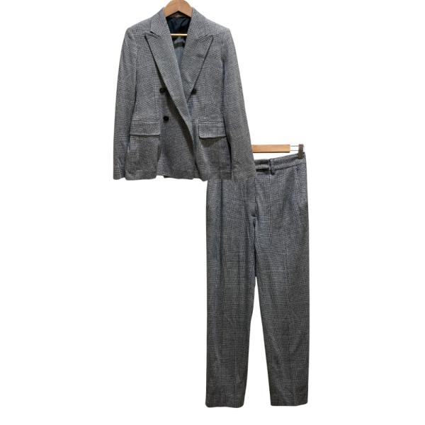 【商品名】MaxMara Studio マックスマーラステュディオ チェックダブルジャケット パンツ スーツセットアップ 23691102376 34 グレー【ブランド】Max Mara STUDIO マックスマーラ ステュディオ【対象】レ...