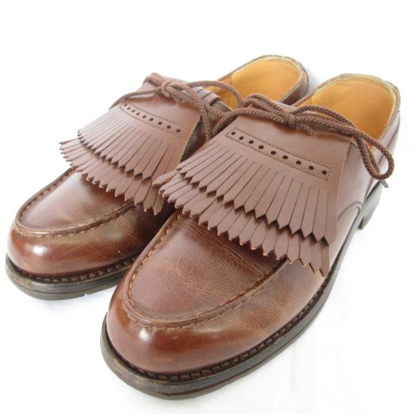 【商品名】J.M. WESTON ジェイエムウエストン ゴルフ キルト付き ダービーシューズ 4C 24cm ブラウン【ブランド】J.M WESTON ジェイエムウエストン【対象】レディース【ランク】A ※使用感はあるが、傷や汚れの少ない商...