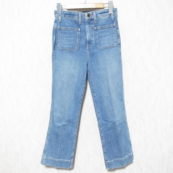 【商品名】KHAITE ケイト THE RAQUEL JEAN フレア デニムパンツ ジーンズ 6514-343-1013 サイズ25 ブルー【ブランド】KHAITE ケイト【対象】レディース【ランク】SA ※若干の使用感はあるが、全体的に...