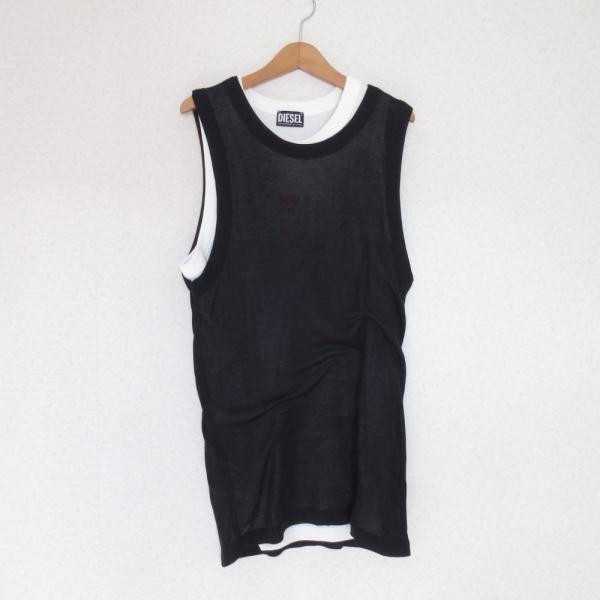 【商品名】DIESEL ディーゼル T-DOUBLY レイヤード タンクトップ サイズXL ブラック ホワイト【ブランド】DIESEL ディーゼル【対象】レディース【ランク】NS ※新品同様の商品・未使用品【カラー】ブラック×ホワイト【表記...