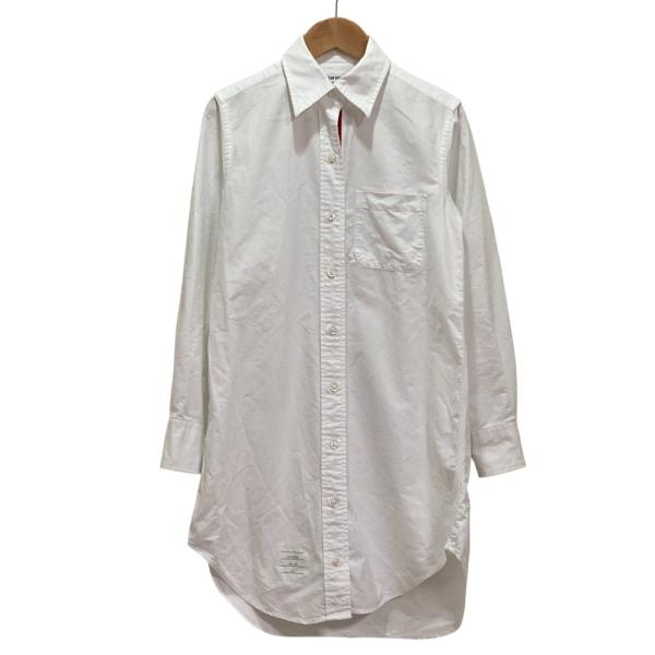 【商品名】THOM BROWNE トムブラウン オックスフォード 長袖シャツ 0 ホワイト 【ブランド】THOM BROWNE トムブラウン【対象】レディース【ランク】B ※使用感やダメージがある商品【カラー】ホワイト 【表記サイズ】0【実...