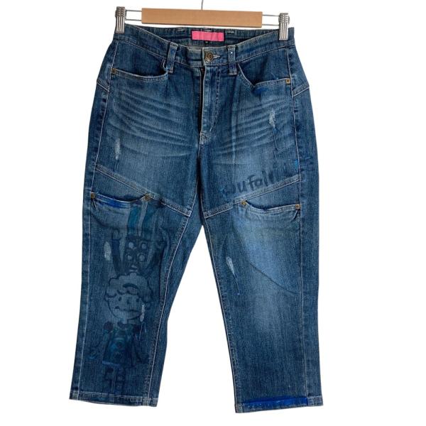 【商品名】Fou FouiLLE ALBEROBELLO フフイユ アルベロベロ ビーズ クラッシュ デニムパンツ М ブルー【ブランド】ALBEROBELLO アルベロベロ【対象】レディース【ランク】SA ※若干の使用感はあるが、全体的に...