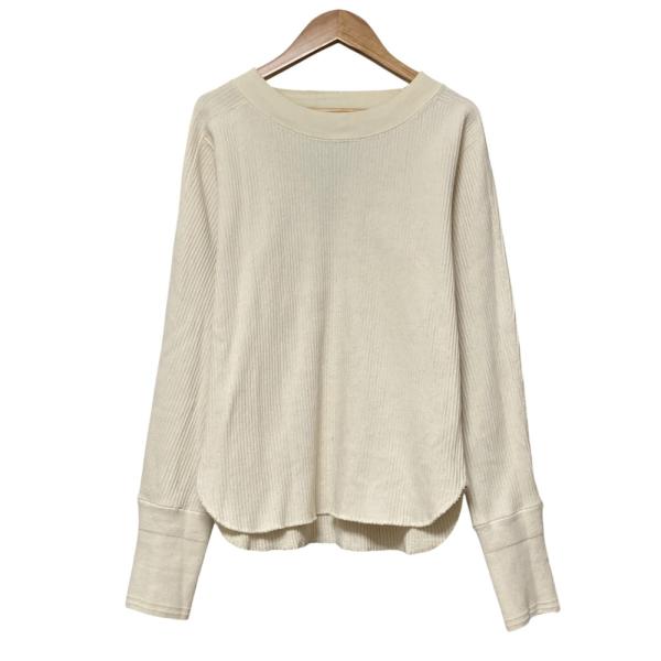 【商品名】KURO クロ MILITARY RIB OVERSIZED OPENED BACK L/S TEE リブカットソー サイズ1 アイボリー【ブランド】KURO クロ【対象】レディース【ランク】A ※使用感はあるが、傷や汚れの少ない...