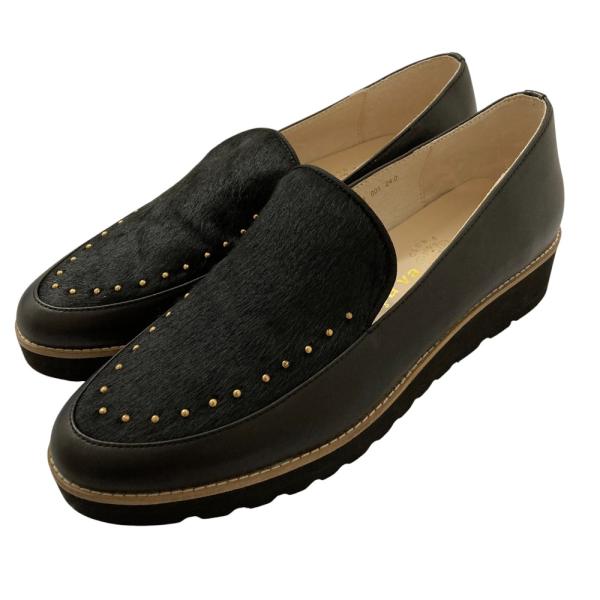 【商品名】cavacava サヴァサヴァ ハラコレザーコンビ スリッポンシューズ  24cm ブラック【ブランド】cava cava サヴァ サヴァ【対象】レディース【ランク】NS ※新品同様の商品・未使用品【カラー】ブラック【表記サイズ】...