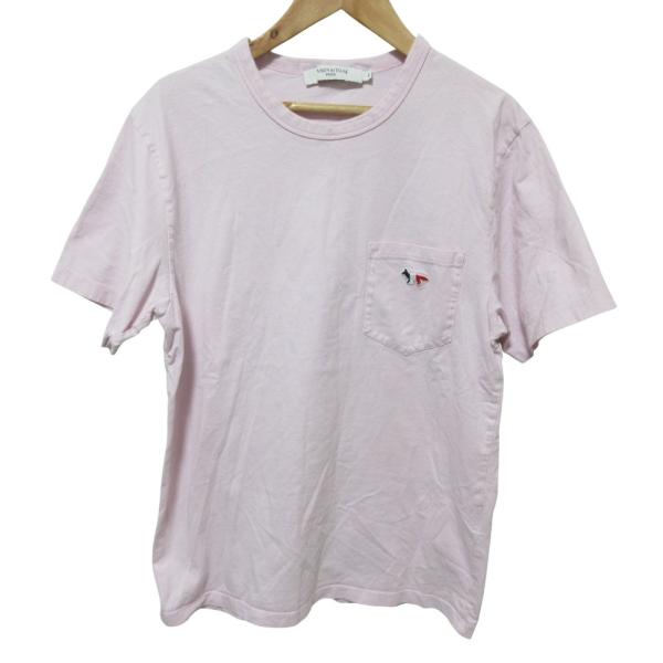 【商品名】MAISON KITSUNE メゾンキツネ TRICOLOR FOX PATCH CLASSIC POCKET TEE-SHIRT ロゴポケット Tシャツ カットソー XS ライトピンク【ブランド】MAISON KITSUNE メ...