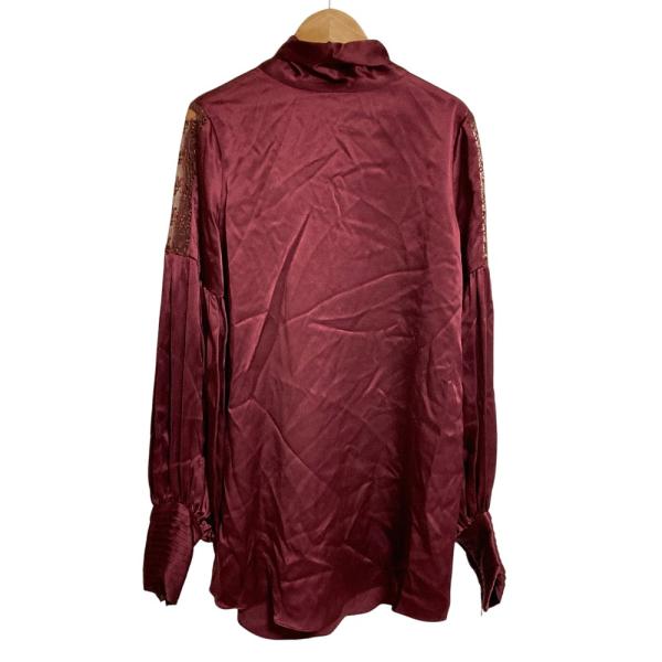 【商品名】THOMAS WYLDE トーマスワイルド シルク100％ バックリボン レーススリーブ ブラウス S ボルドー【ブランド】THOMAS WYLDE トーマスワイルド【対象】レディース【ランク】SA ※若干の使用感はあるが、全体的...