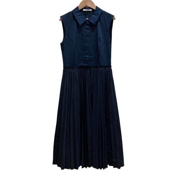 【商品名】FOXEY NEW YORK フォクシーニューヨーク Sevilla Dress プリーツ ノースリーブ ワンピース 42764 サイズ40 ネイビー【ブランド】FOXEY NEW YORK フォクシー ニューヨーク【対象】レディ...