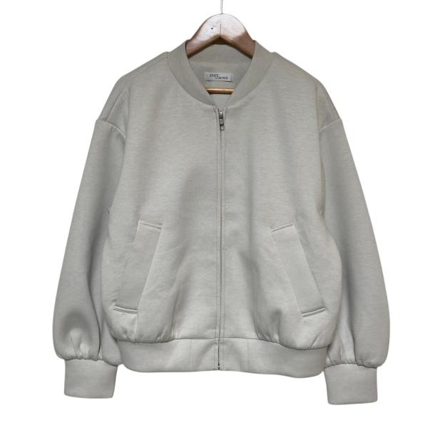 【商品名】STATE OF MIND ステートオブマインド allow zip up blouson ジップアップブルゾン S ライトグレー【ブランド】STATE OF MIND ステートオブマインド【対象】レディース【ランク】A ※使用感...