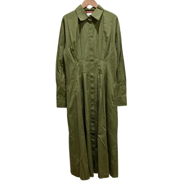 【商品名】MaxMara STUDIO マックスマーラステュディオ ピュアコットン ロングシャツワンピース SIZE44 カーキ【ブランド】Max Mara STUDIO マックスマーラ ステュディオ【対象】レディース【ランク】SA ※若干...